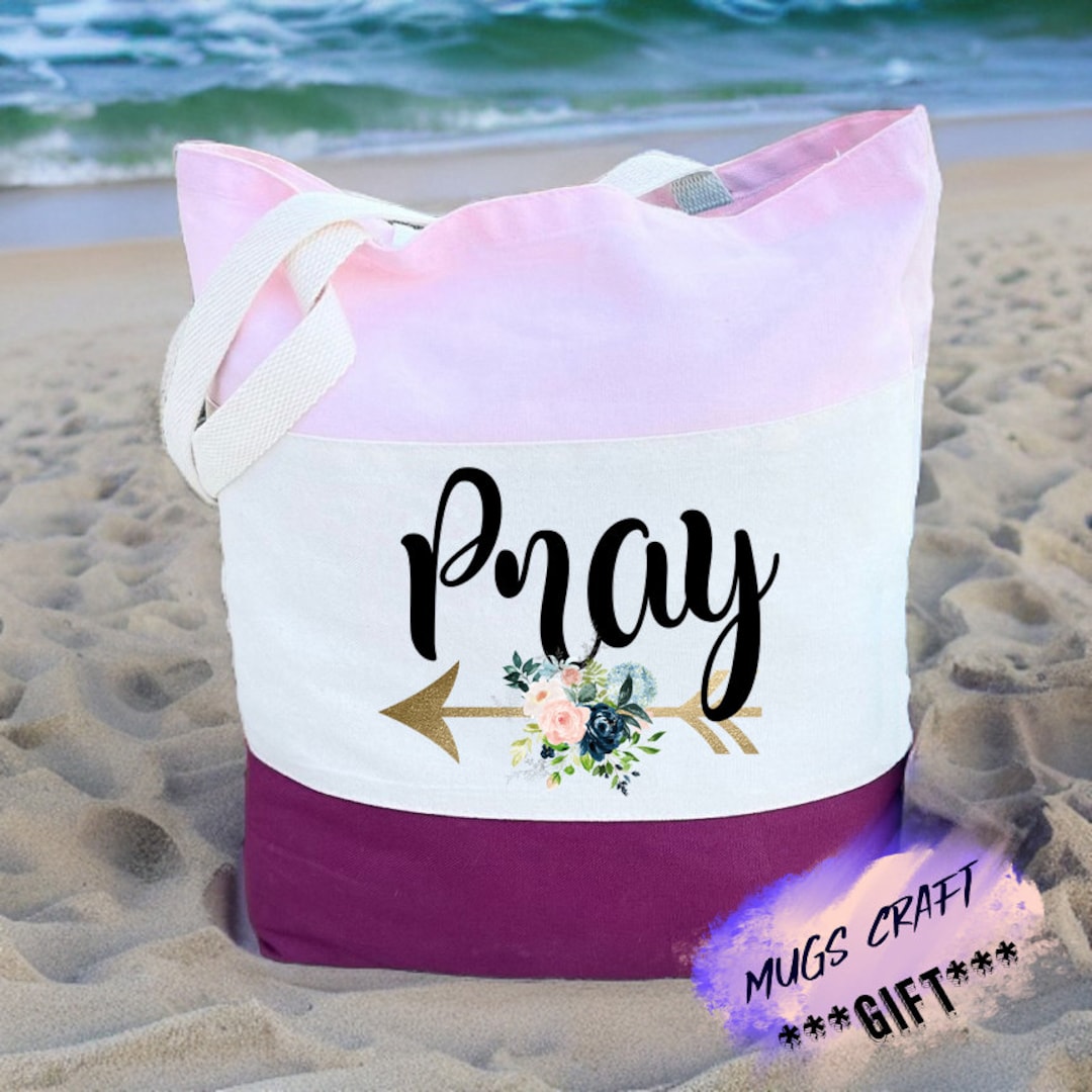 Christian Tote Bag | Pray on It | Pray Over It | Pray Through It ...