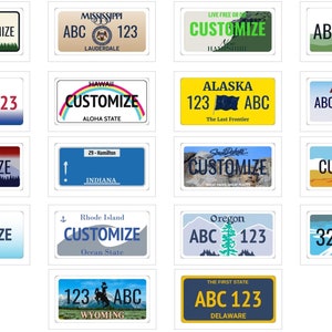 Custom State License Plate|personalized Name |customized Text |all 50 ...
