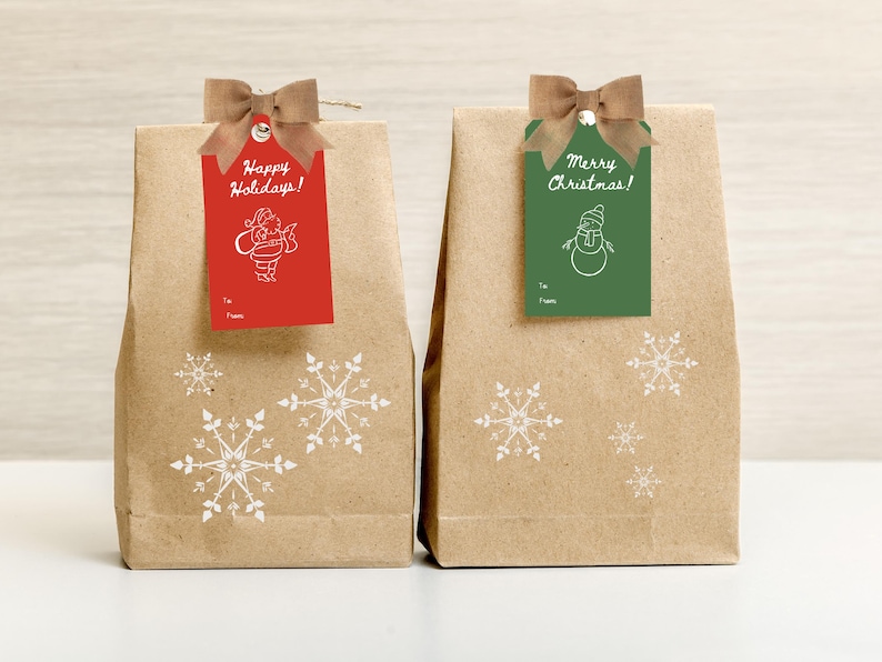 Editable Christmas Gift Tags: Printable Holiday Tags (PDF) - Etsy