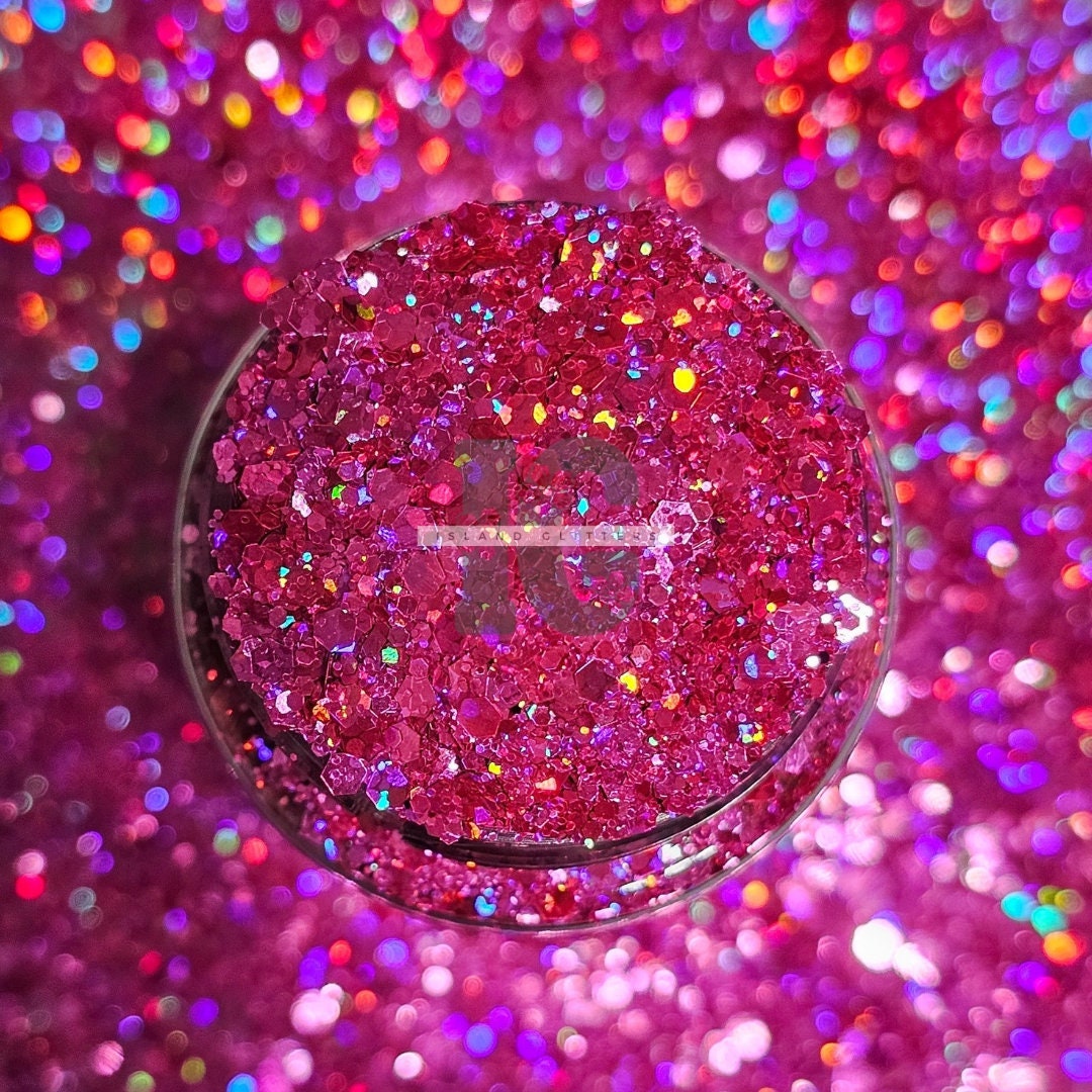 ELLE - Hot Pink Holographic Glitters | Hot Pink Glitters | Chunky ...