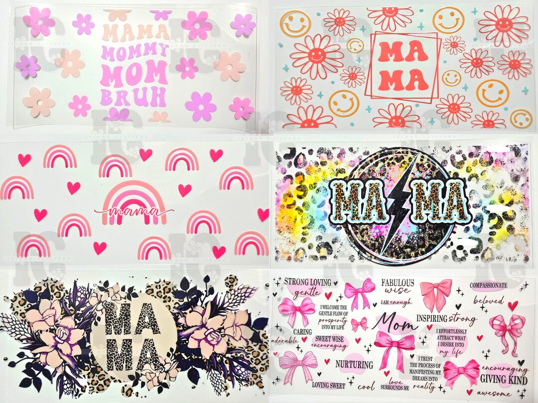 ROCKSTAR MAMA Cup Wraps UVDTF Cup Wraps Cup Wraps Mama Cup Wraps Mom ...