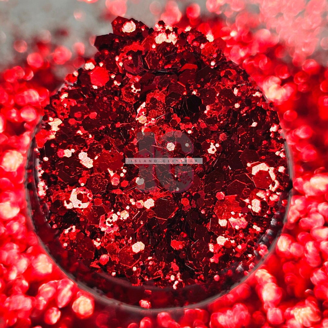 BAD BLOOD Chunky Red Glitters Christmas Glitters Chunky Glitter Mix ...