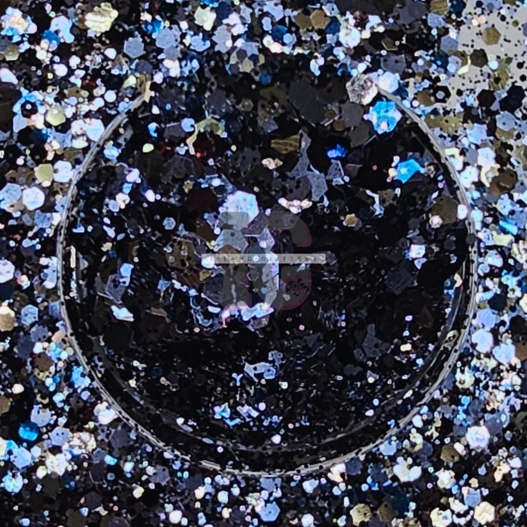 INTO THE NIGHT - Chunky Metallic Glitters | Dark Grey Silver Blue Mix ...