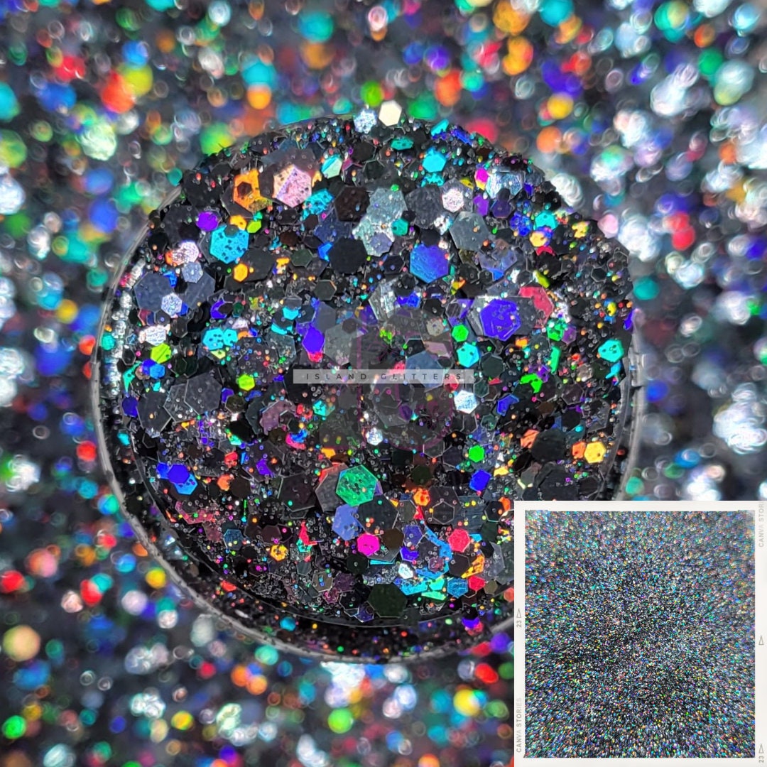 GUNPOWDER - Chunky Holographic Glitter | Chunky Gunmetal Glitter ...
