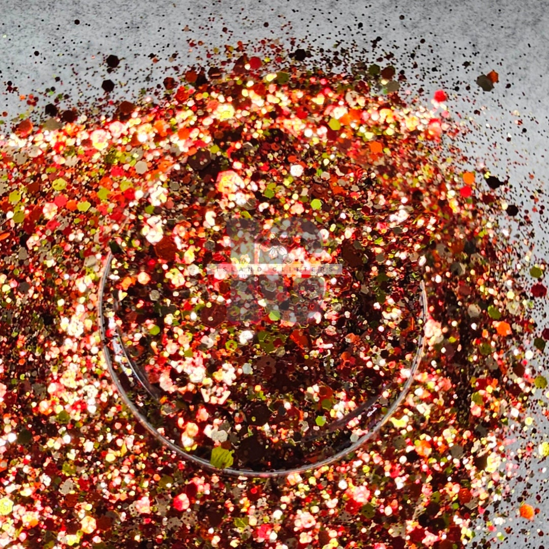 BONFIRE - Fall Glitters | Chunky Fall Glitter Mix | Chunky Red Orange ...