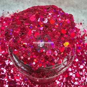 SWEET REVENGE - Dark Pinkish Red Glitters | Reddish Pink Glitters ...