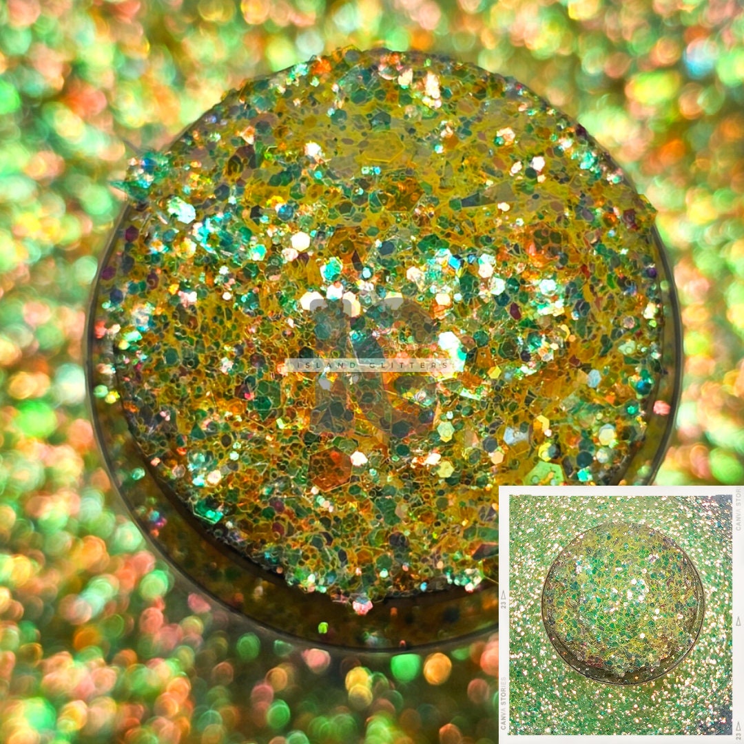 LILY - Chunky Iridescent Yellow Glitter | Yellow Opal Glitter | Chunky ...