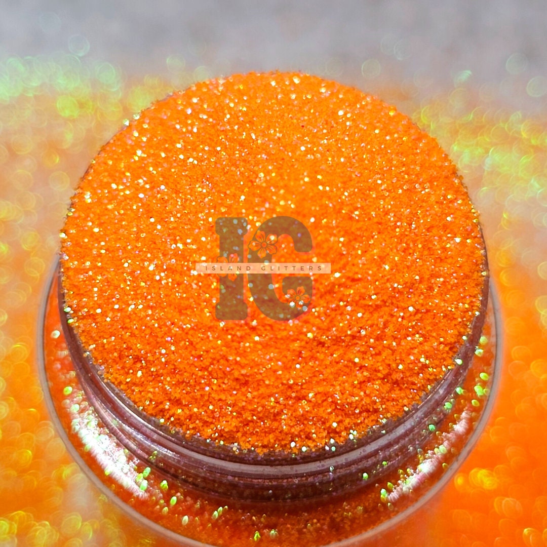MANGO Fine Orange Glitter Orange Iridescent Glitter Fine Neon Orange ...