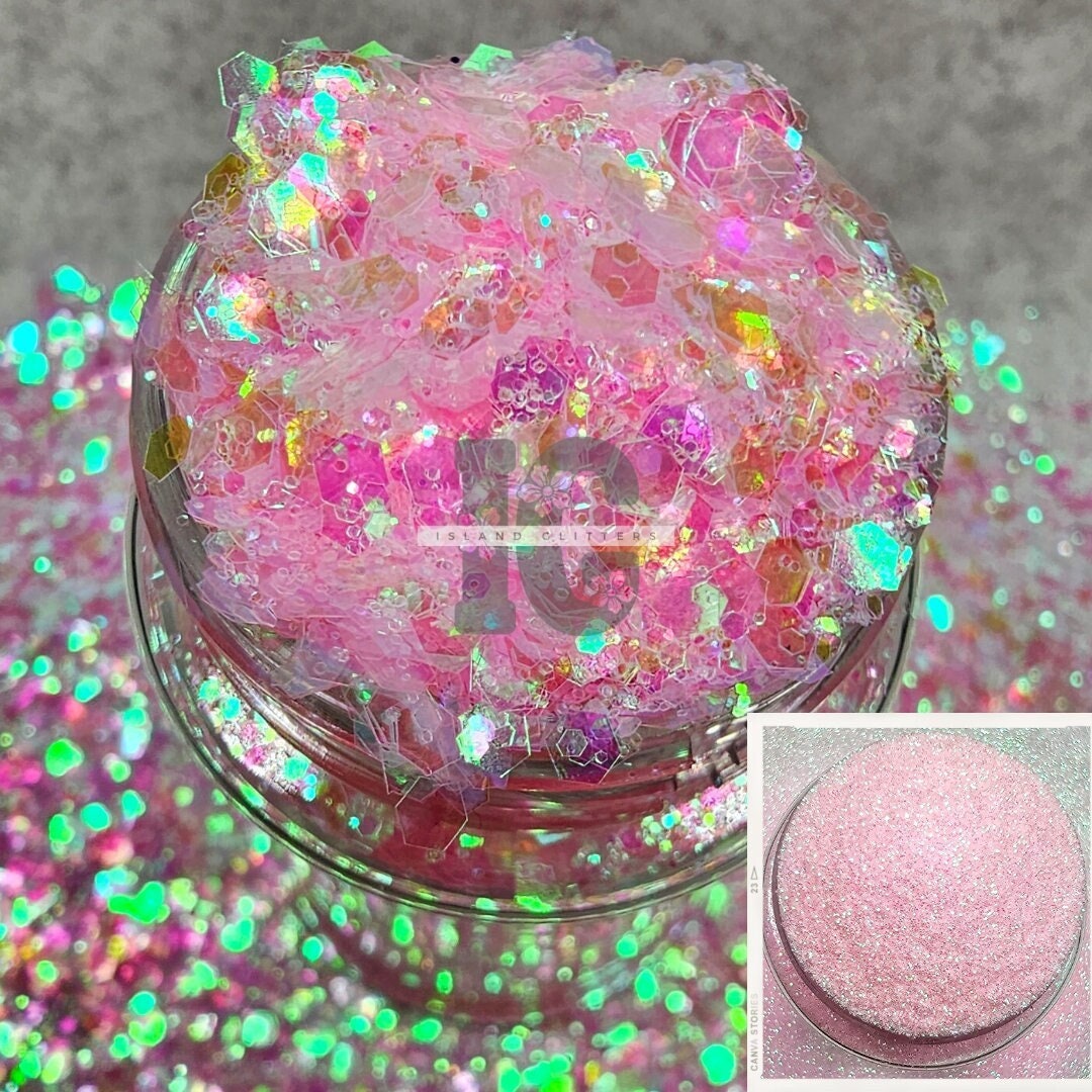 SAKURA - Pink Glitters | Ultra Fine Pink Iridescent Glitter | Light ...