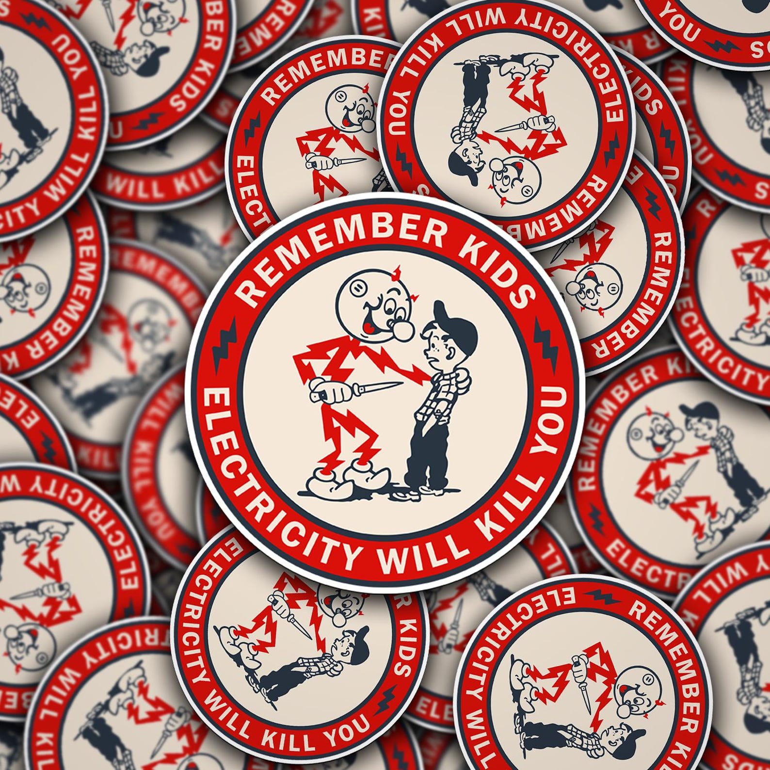 Remember Kids Electricity Will Kill You Hardhat Sticker- Construction ...