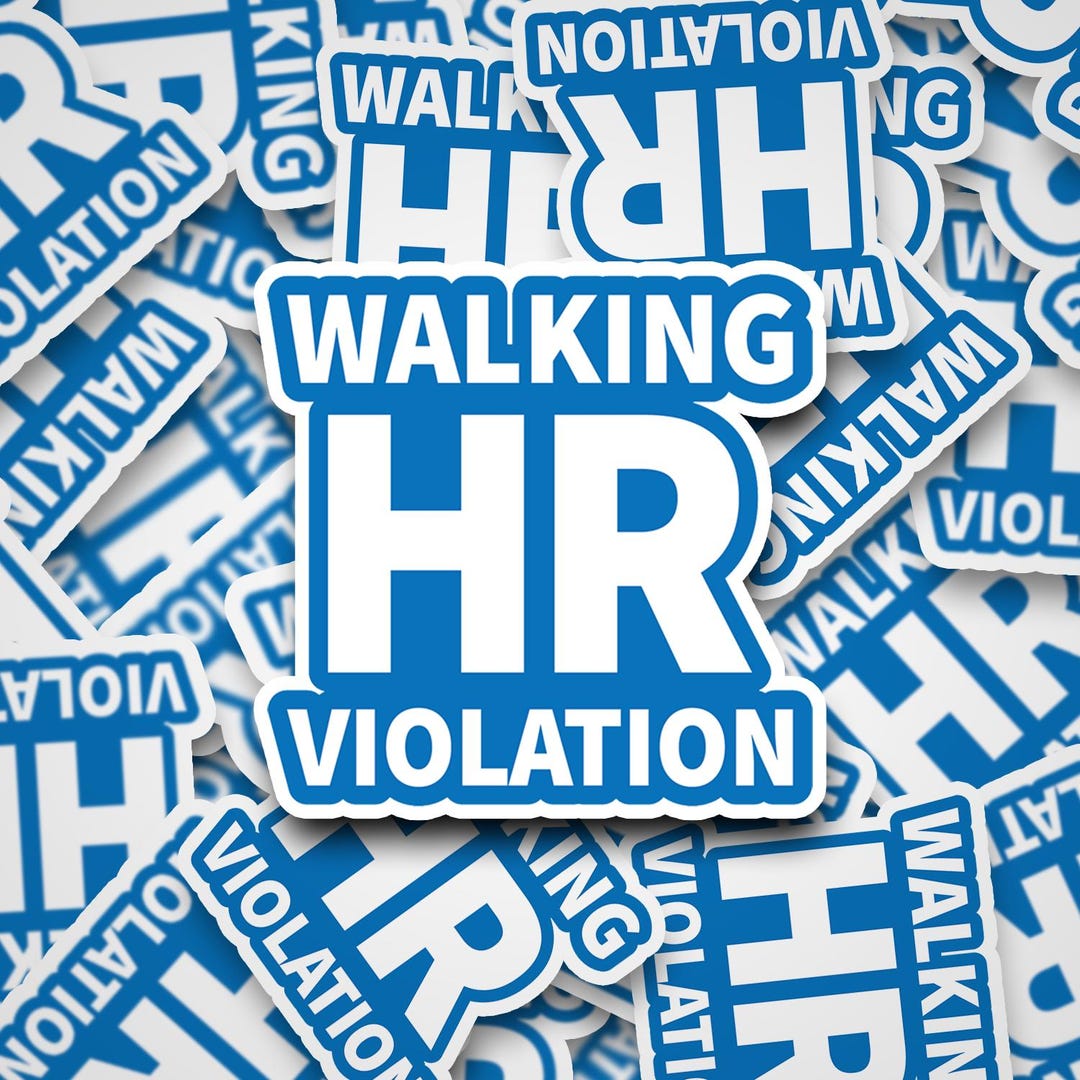Walking HR Violation Sticker – Hard Hat, Blue Collar Gift - Etsy