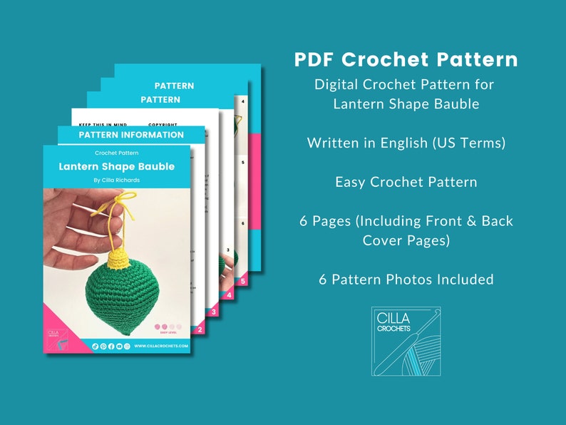 Lantern Shape Bauble Crochet Pattern | Ornament Crochet Pattern ...