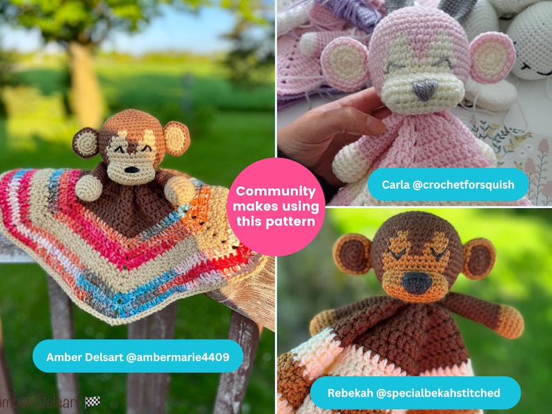 Monkey Lovey Crochet Pattern, Millie the Monkey Lovey PDF Crochet Pattern, Amigurumi Baby ...