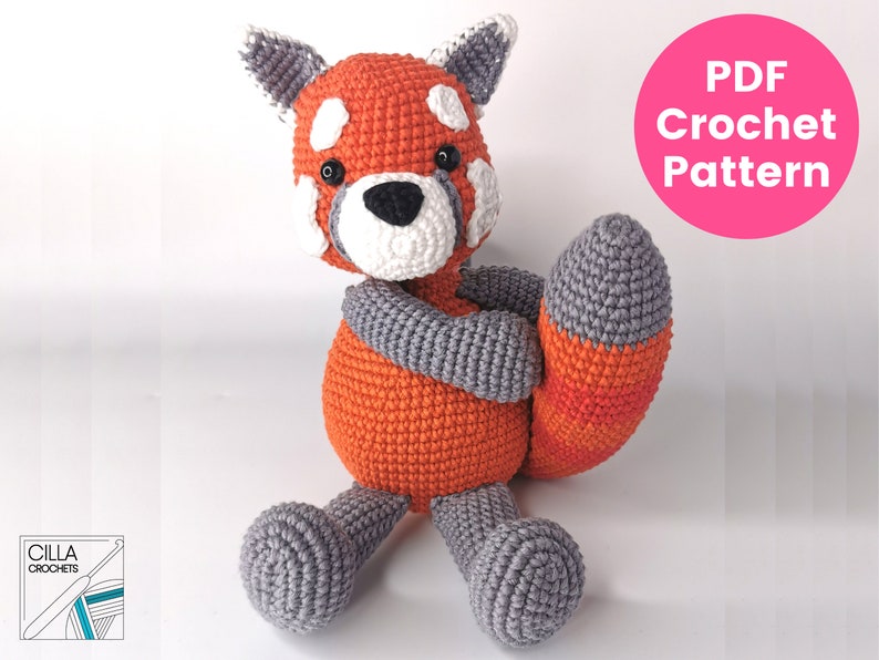 Ruben the Red Panda Crochet Pattern PDF Crochet Pattern Red Panda Amigurumi Pattern Red Panda ...