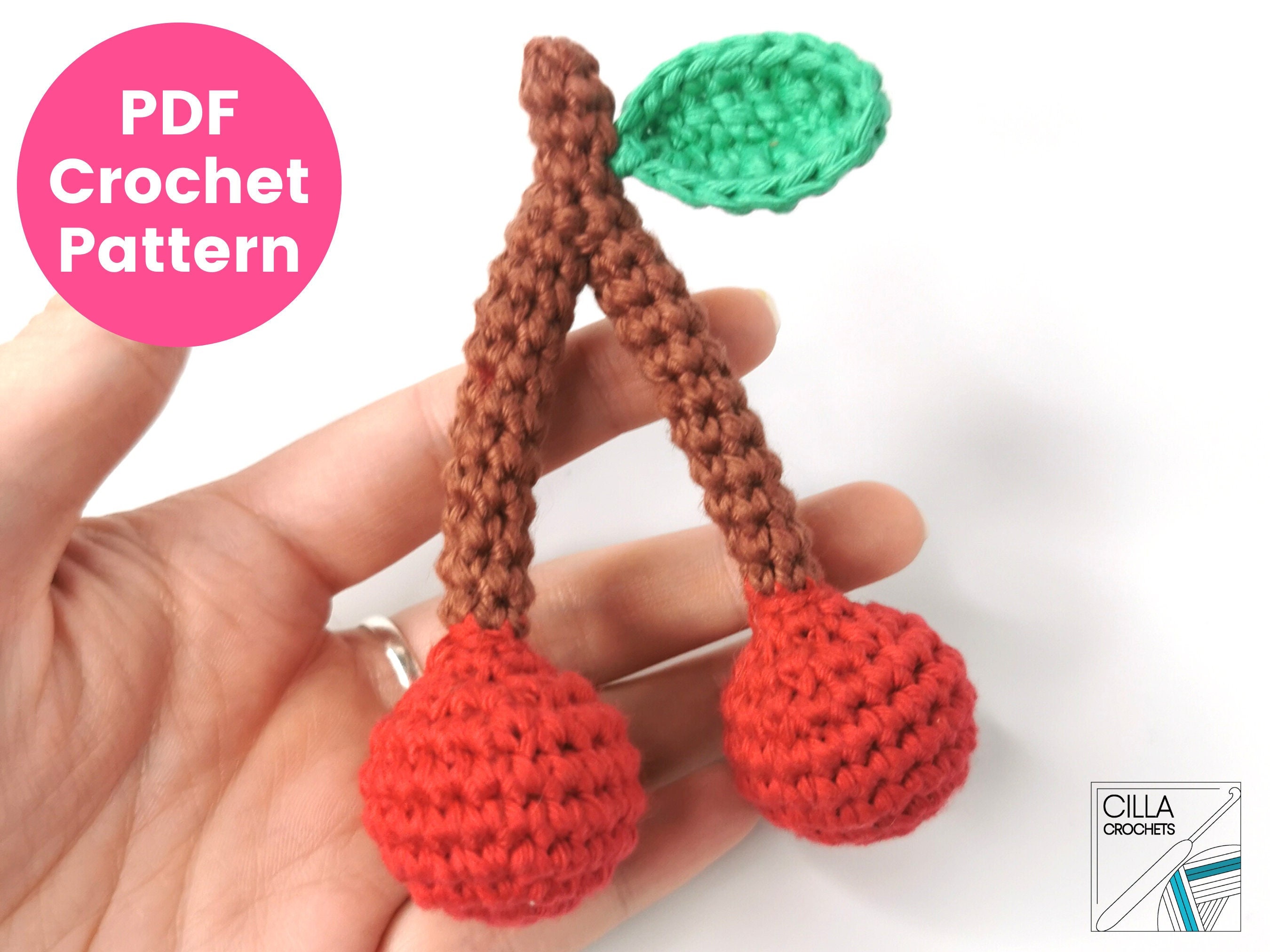 Cherry Crochet Pattern Cherry Amigurumi Pattern Cheerful Cherries Fruit ...
