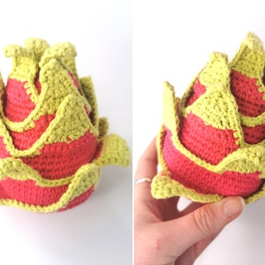 Dragon Fruit Crochet Pattern | Dragon Fruit Amigurumi Pattern | Dragon Fruit | Fruit Crochet ...
