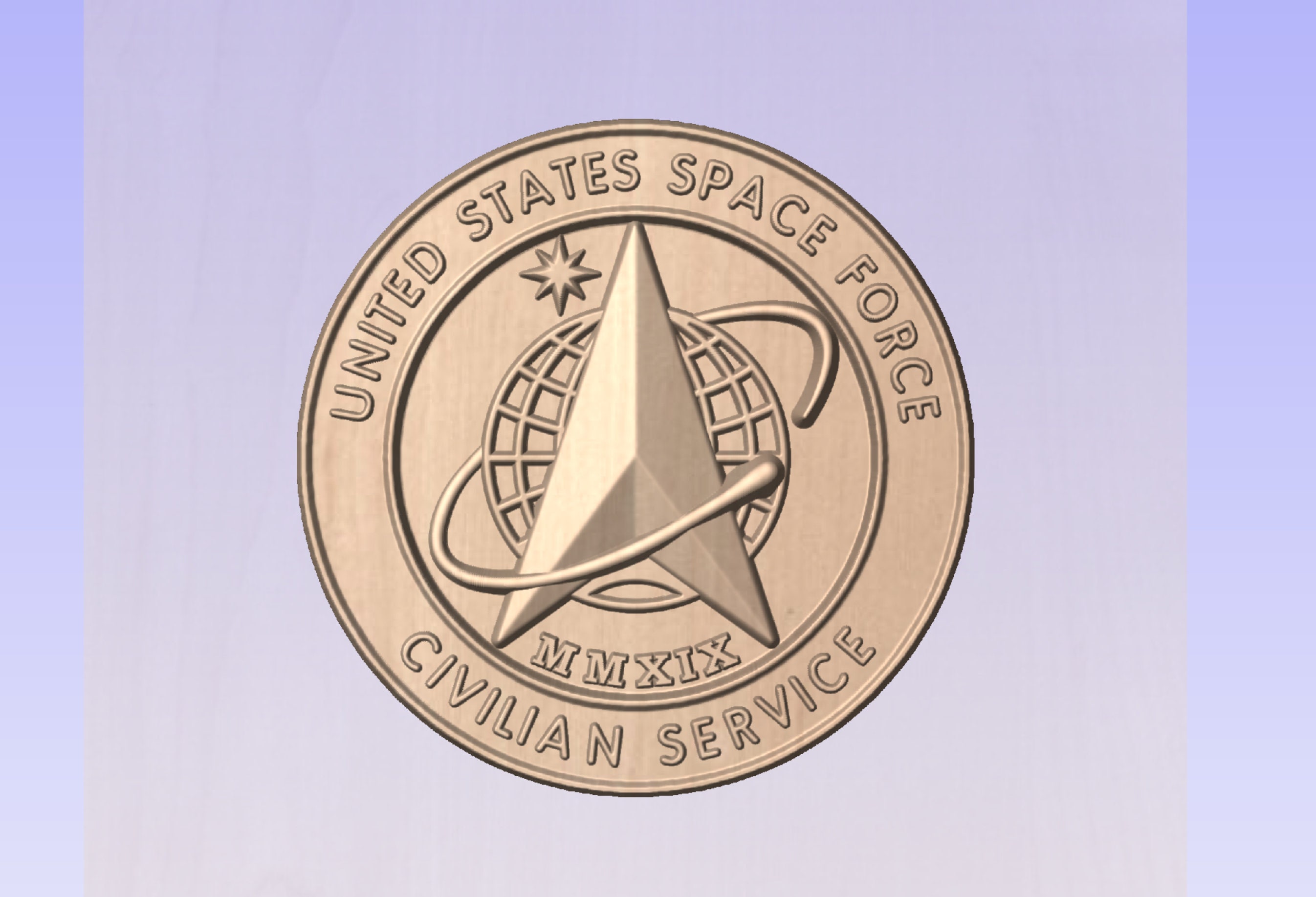 US Space Force Civilian Service Pin 3D Model - Etsy