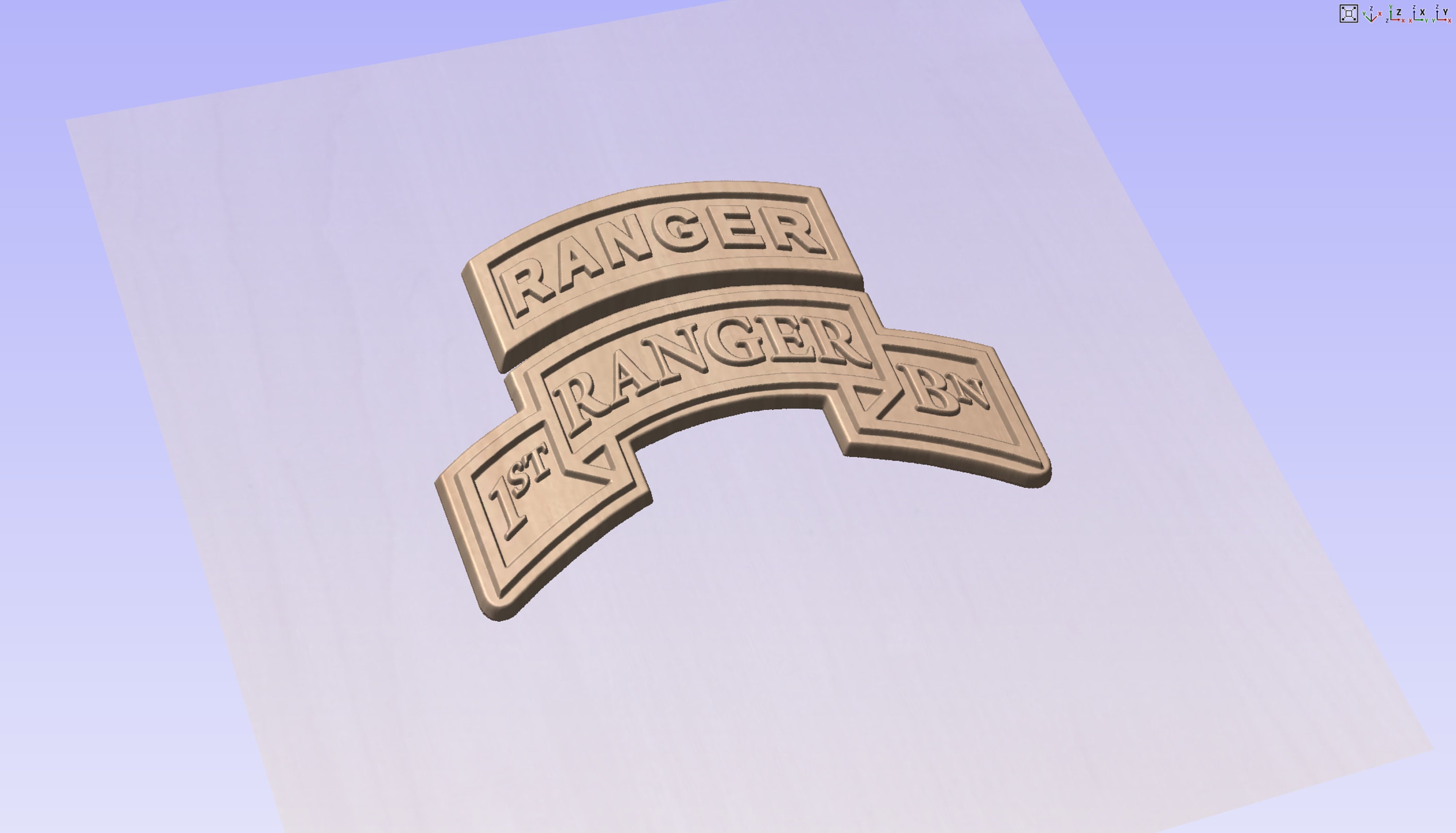 US Army 1st Battalion Tab & Scroll 3D Model - Etsy