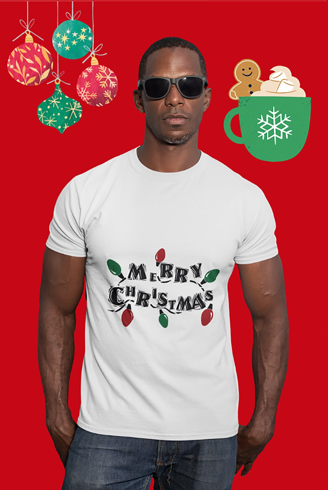 Merry Christmas Lights Tee Festive Xmas Top for Season's Greetings - Etsy
