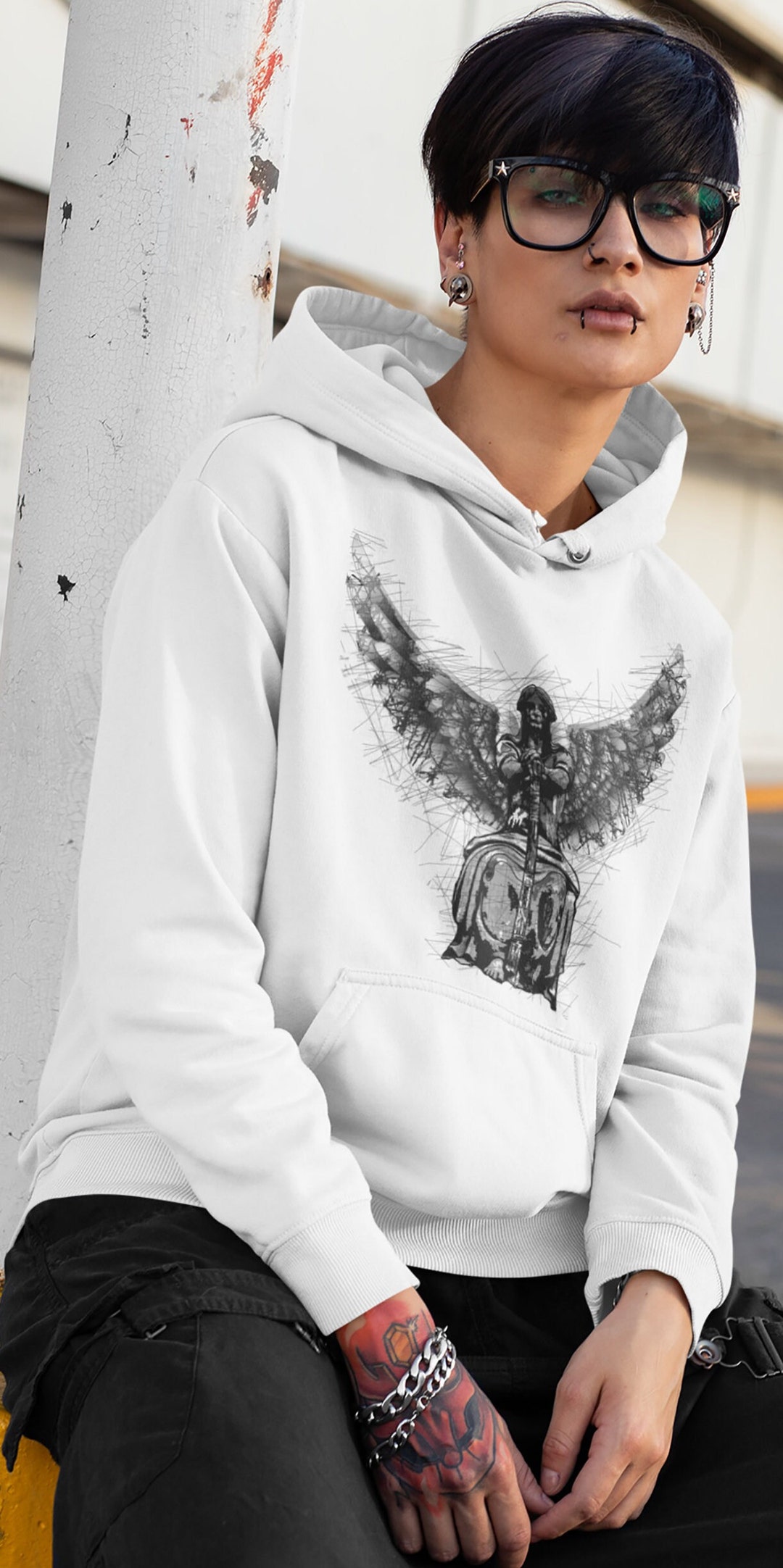 Vengeful Angel Wings Hoodie Alternative Gothic Wear for Angels & Rebels ...