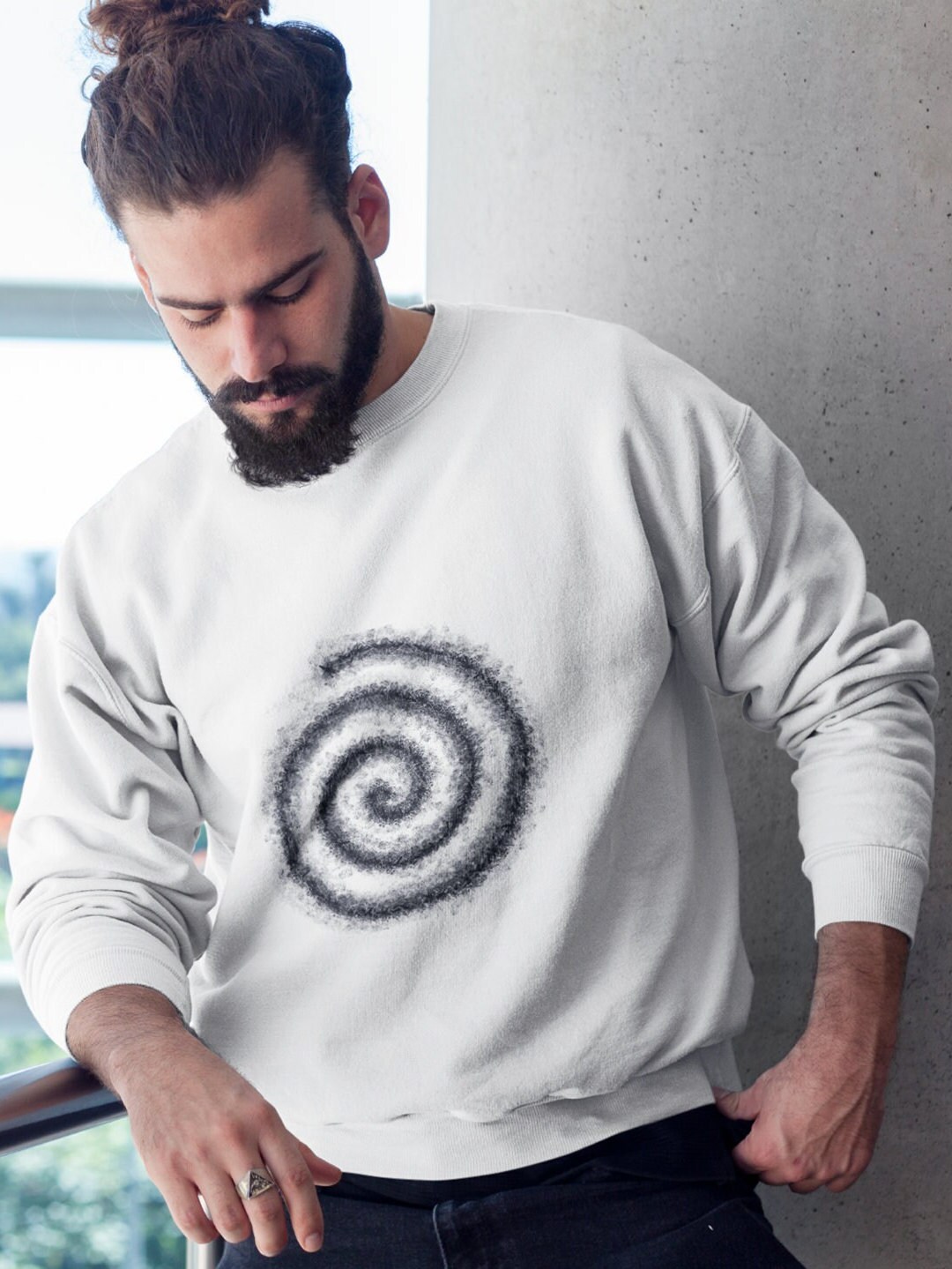 Unique Gothic Sweatshirt Featuring Swirl Barbed Wire Design ...