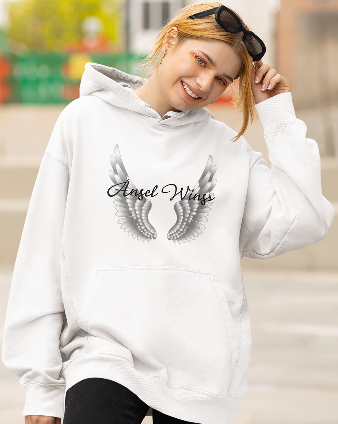 Celestial Angel Wings Plus Size Hoodie Guardian Top, Everyday Magic ...
