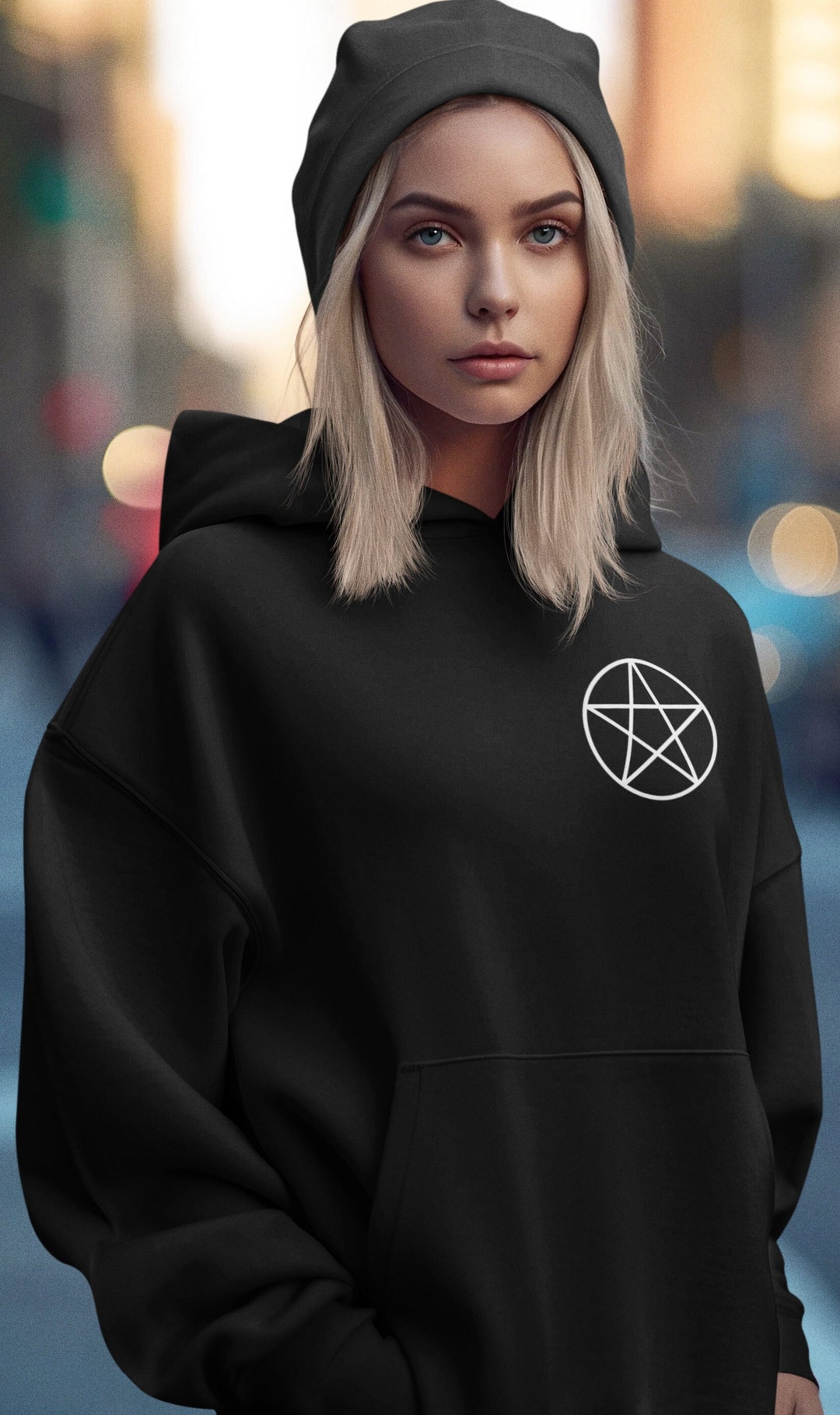 Pentagram Hoodie – Wiccan Pagan Symbol, Gothic Occult Clothing, Witchy ...