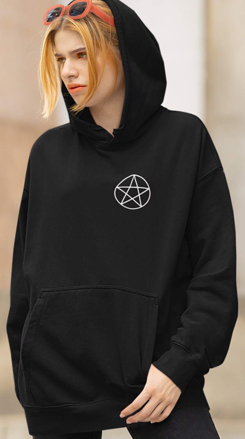 Pentagram Hoodie – Wiccan Pagan Symbol, Gothic Occult Clothing, Witchy ...
