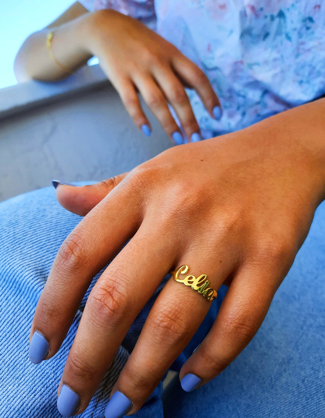 925 Silver Handwrite Name Ring Custom Name Ring Personalized Ring ...