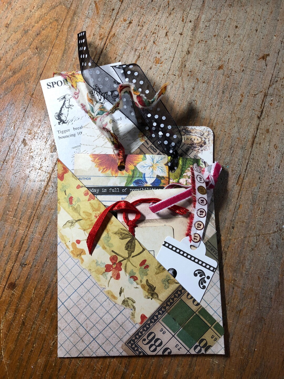 Junk Journal Pocket With 7 Tags - Etsy