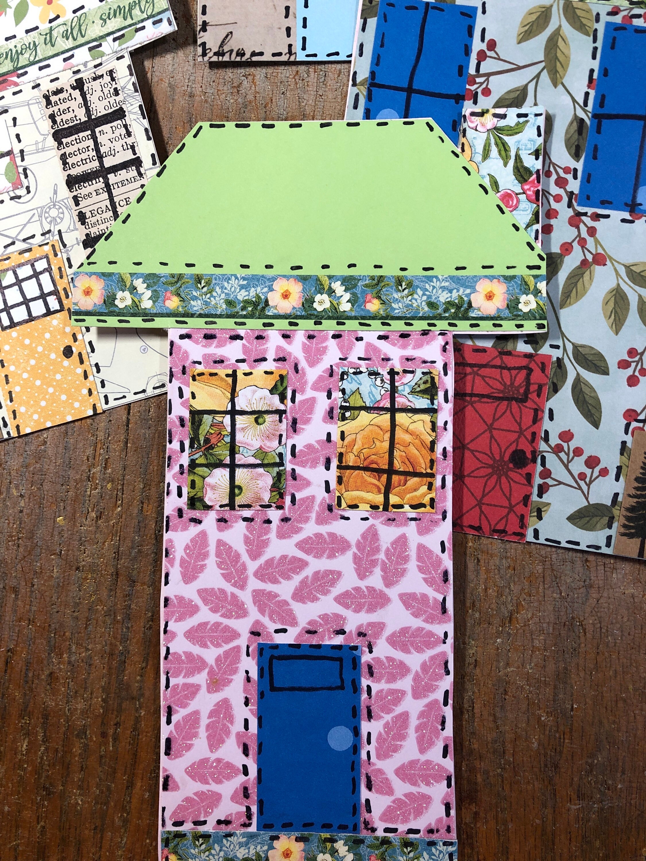 Large Scrap Paper Houses - Etsy