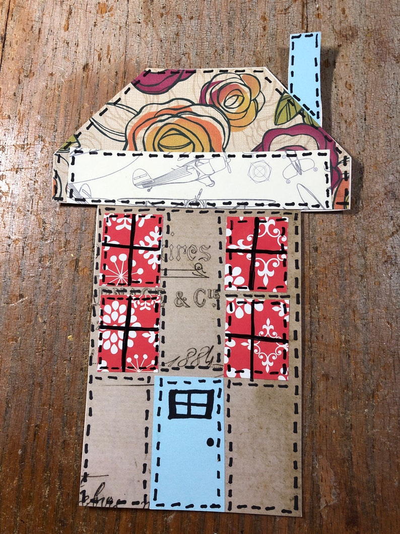 Large Scrap Paper Houses - Etsy