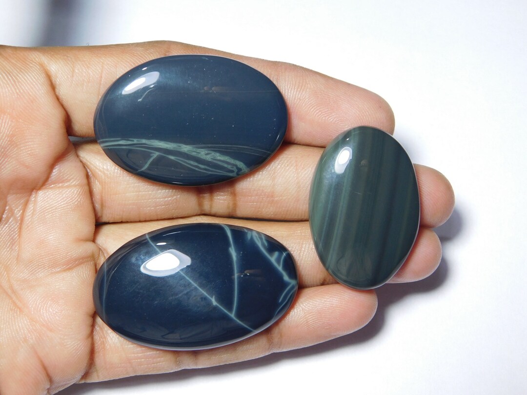 3 Piece Amazing Quality Spider Web Obsidian Lot Gemstone Natural Spider ...