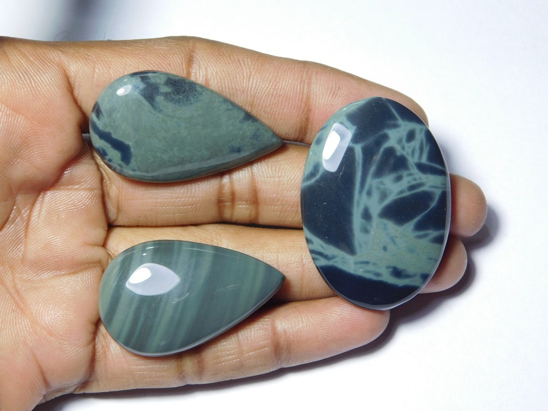3 Piece Amazing Quality Spider Web Obsidian Gemstone Natural Spider Web ...