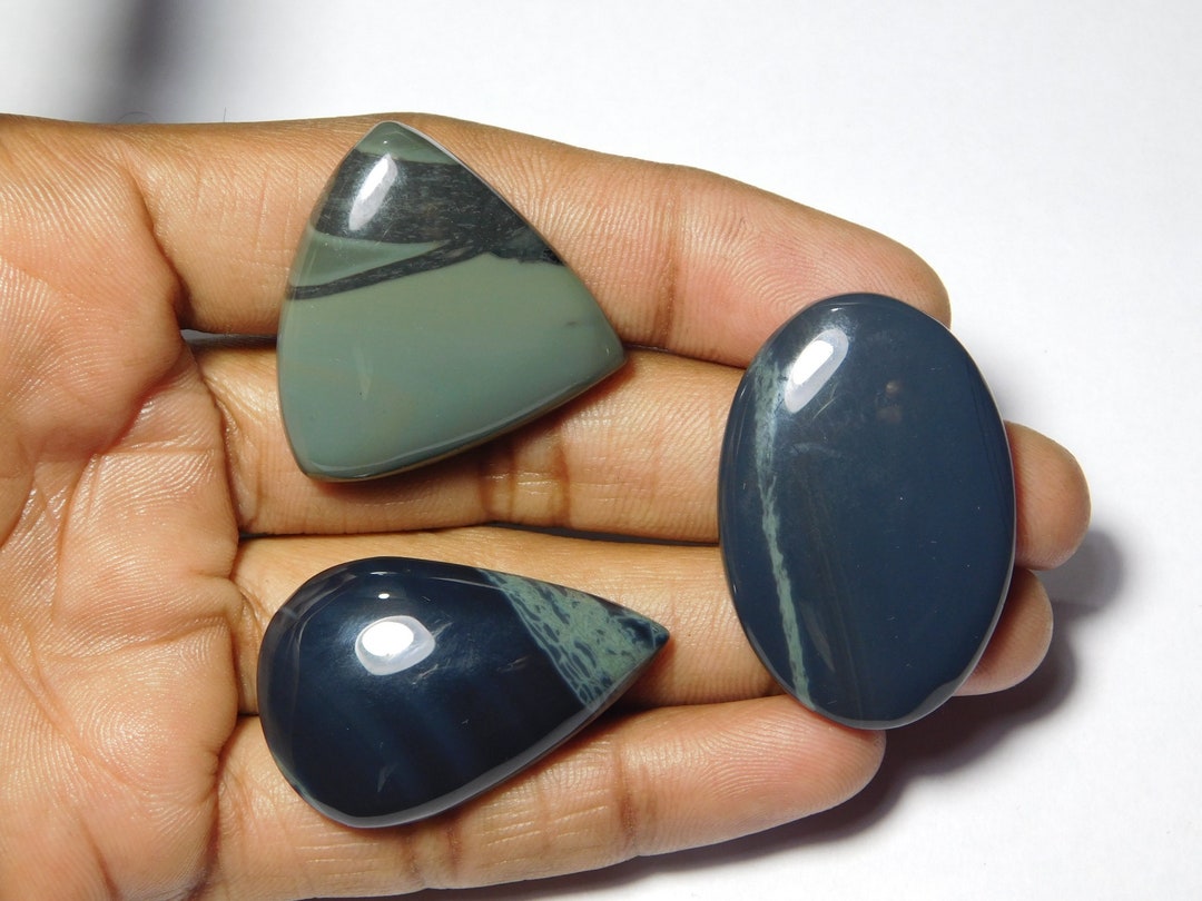 3 Piece Amazing Quality Spider Web Obsidian Gemstone Natural Spider Web ...