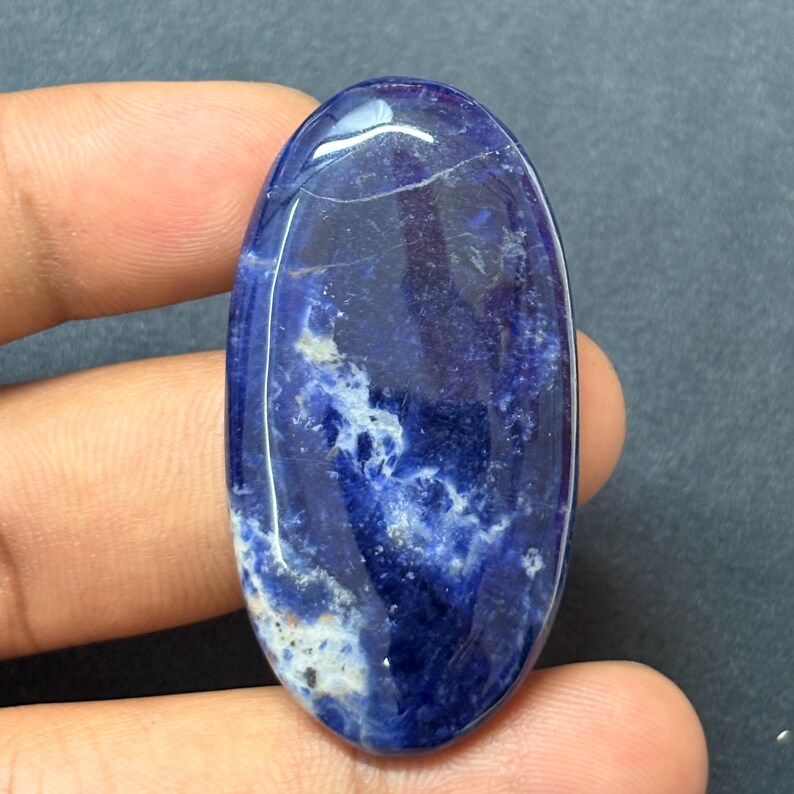 Handmade Sodalite Cabochon: Natural Gemstone, 62 Cts, 50x26mm - Etsy