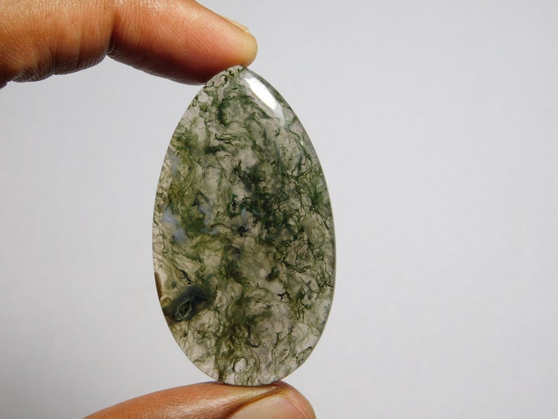 Natural Moss Agate Cabochon: Handmade Gemstone, 67cts - Etsy