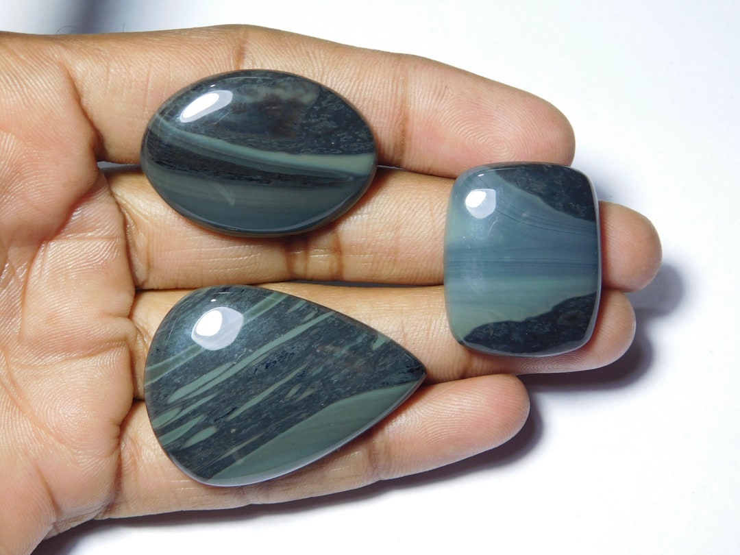 3 Piece Amazing Quality Spider Web Obsidian Gemstone Natural Spider Web ...