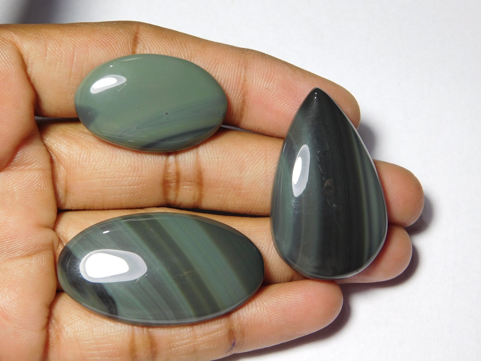 3 Piece Amazing Quality Spider Web Obsidian Lot Gemstone - Etsy