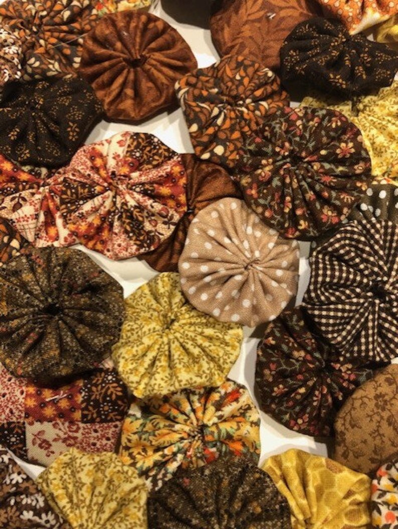 FABRIC YO YO Puffs 50+ Fall Autumn Colors 1.5" - Etsy