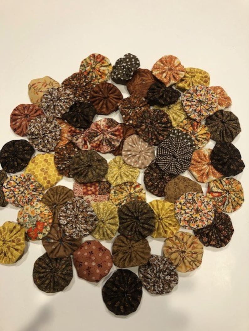 FABRIC YO YO Puffs 50+ Fall Autumn Colors 1.5" - Etsy