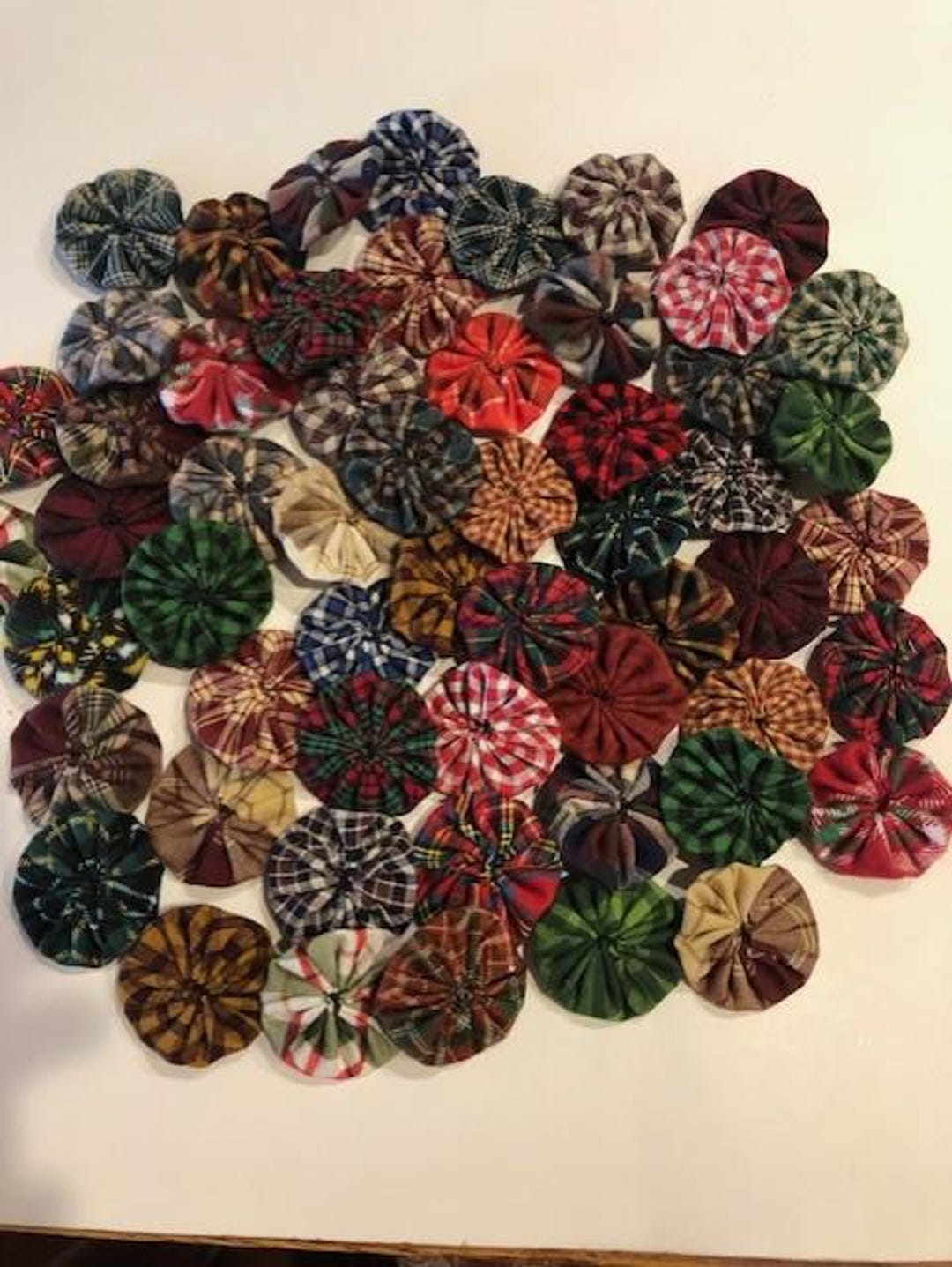 FABRIC YO Yos PLAID Puffs 50 Variety of Colors and Textures 1.5 ...