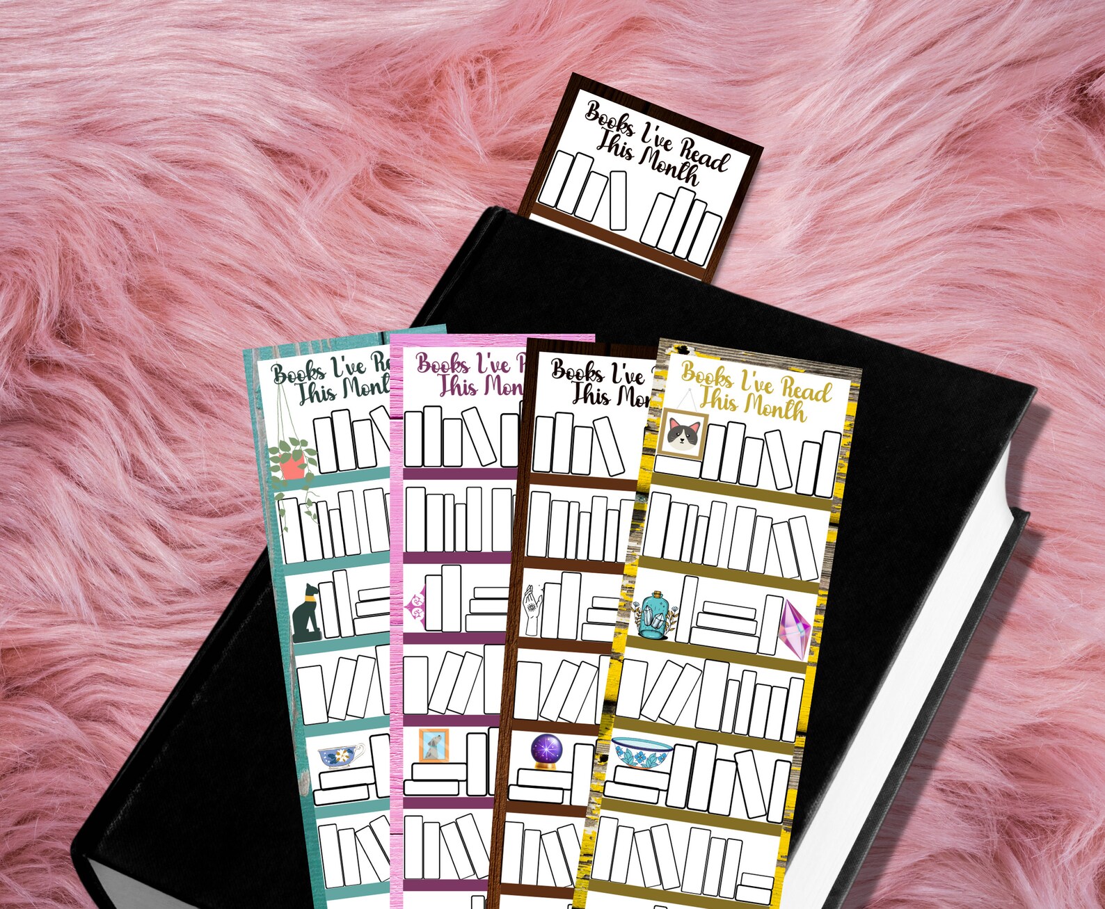 Printable Bookshelf Style Bookmarks for Book Tracking Great Gift for ...