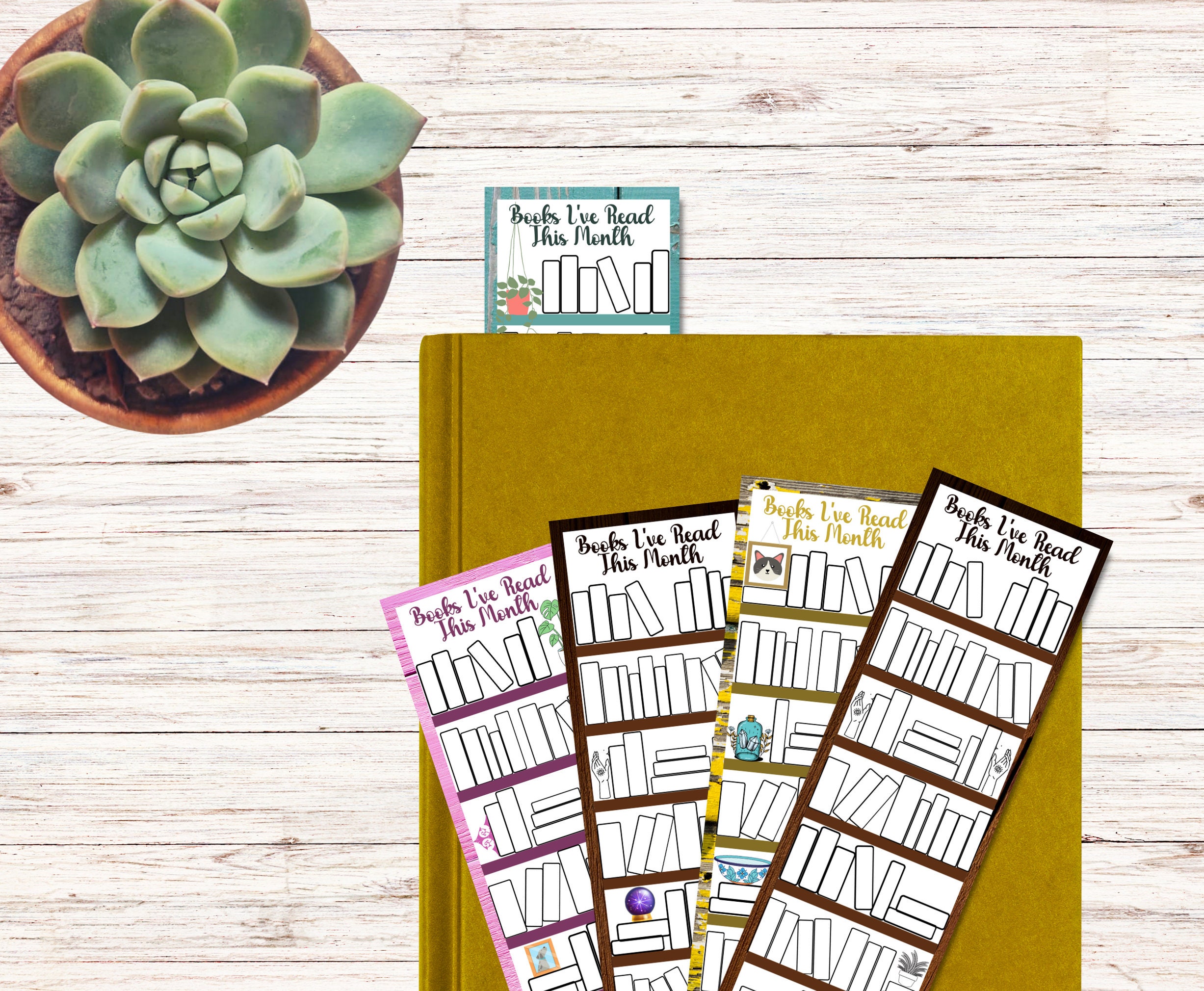 Printable Bookshelf Style Bookmarks for Book Tracking Great Gift for ...