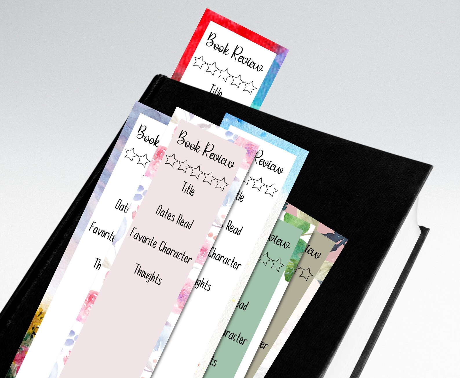 Printable Watercolor Bookmarks for Book Review Great Gift - Etsy