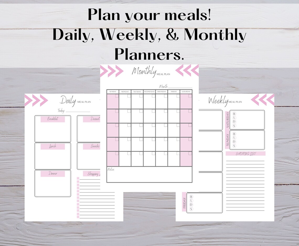 Printable Menu Planner Instant Download Weekly Meal Planner & - Etsy