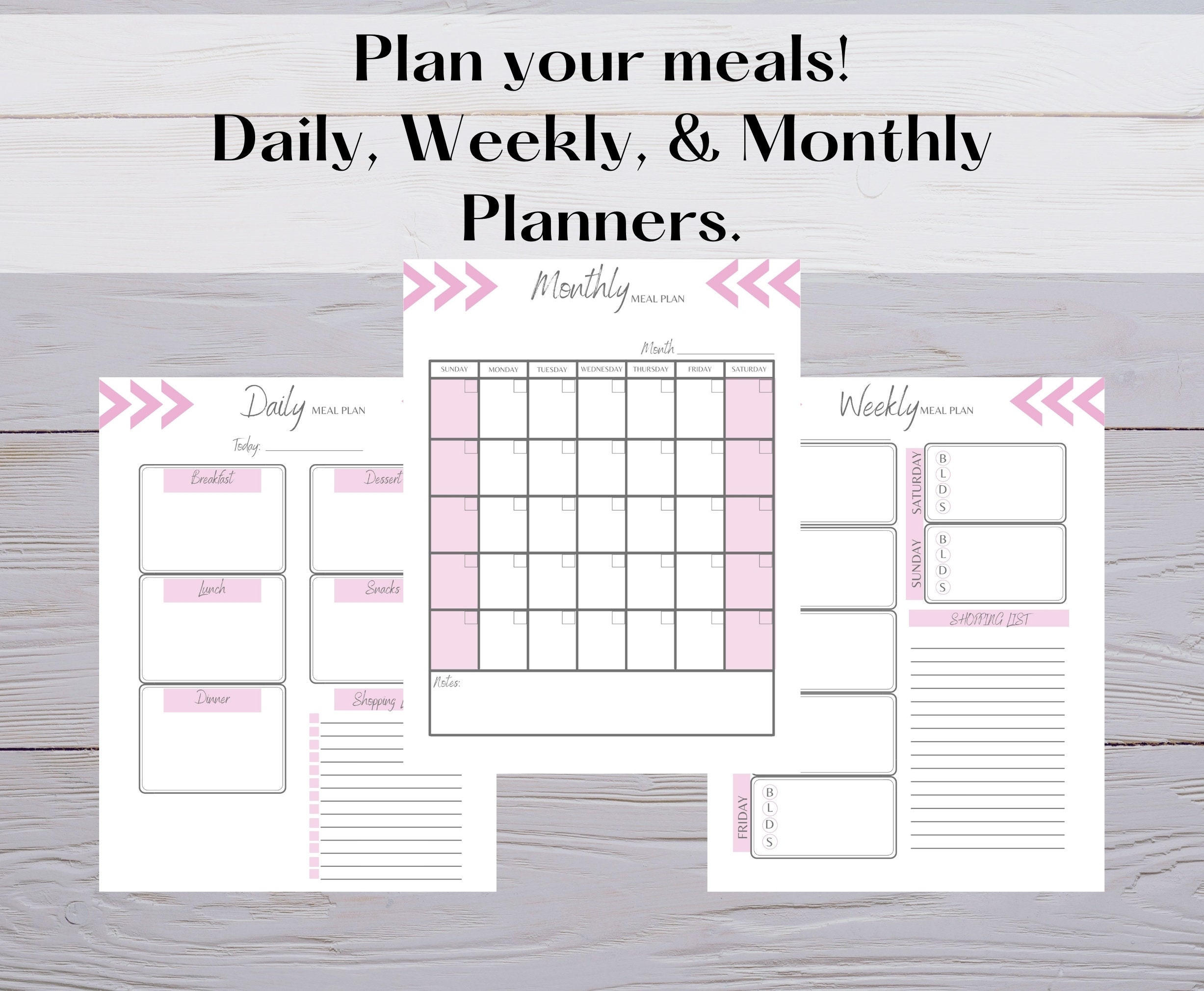 Printable Menu Planner Instant Download Weekly Meal Planner & - Etsy