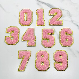 2.2" IRON-ON Chenille Numbers Glitter Patch DIY - Etsy