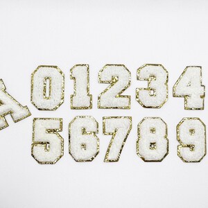 2.2" IRON-ON Chenille Numbers Glitter Patch DIY - Etsy