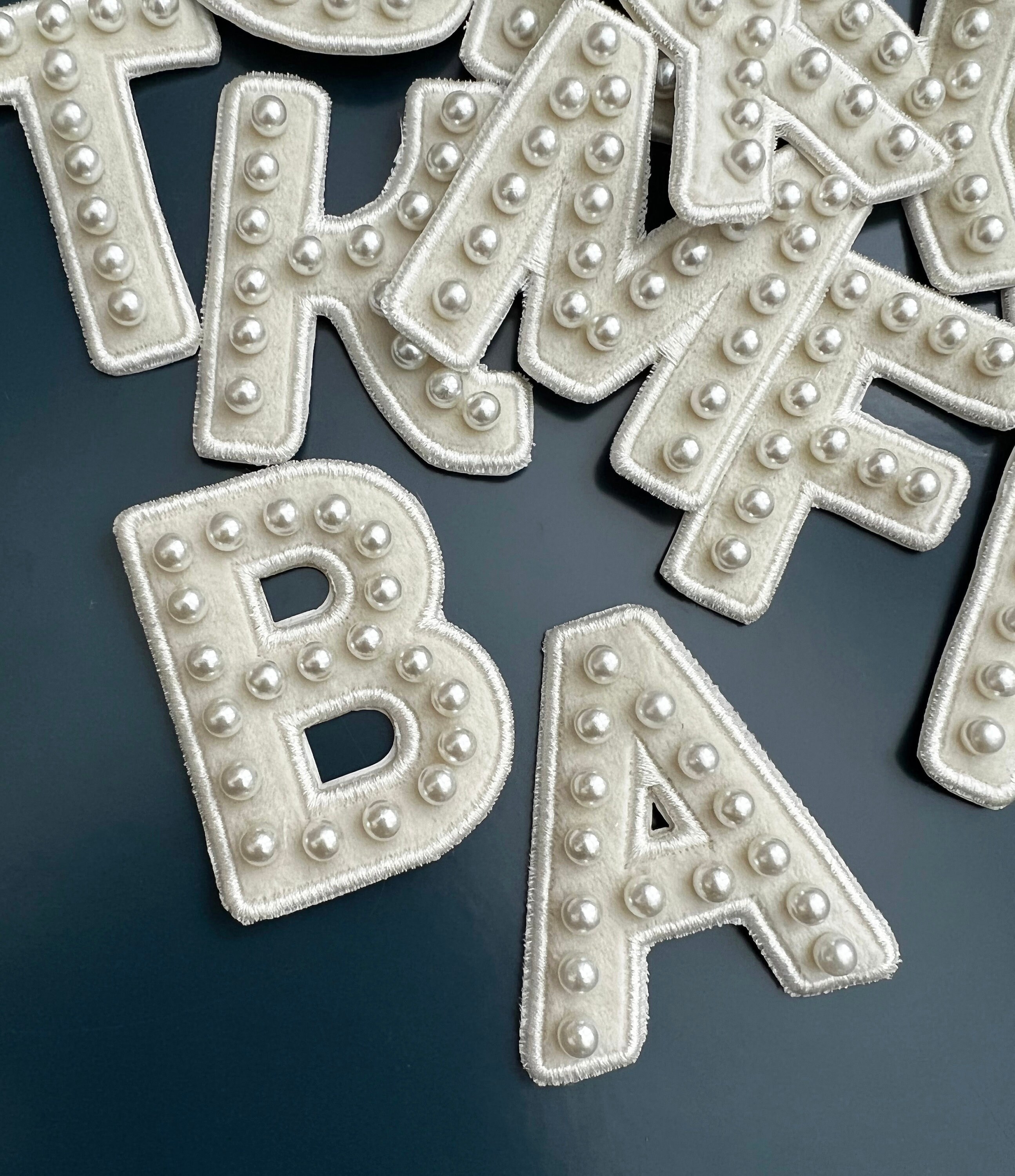 2.5" Pearl Velvet Letter Patches SELF ADHESIVE 3M Patch DIY - Etsy